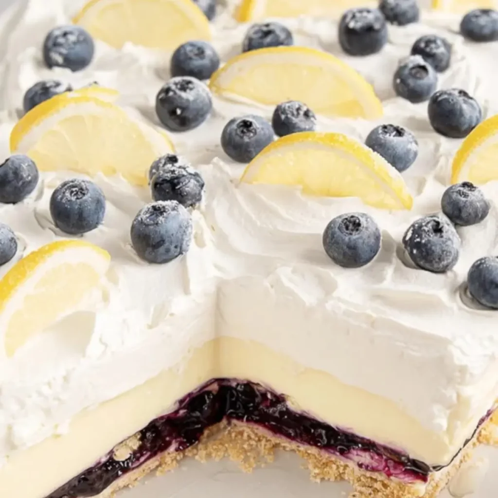 Lemon Blueberry Delight – Best No-Bake Dessert Ever - Recipe by Katherine