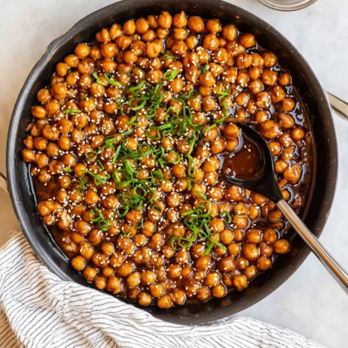 Vegan Sticky Sesame Chickpeas – 5 Simple Steps - Recipe by Katherine